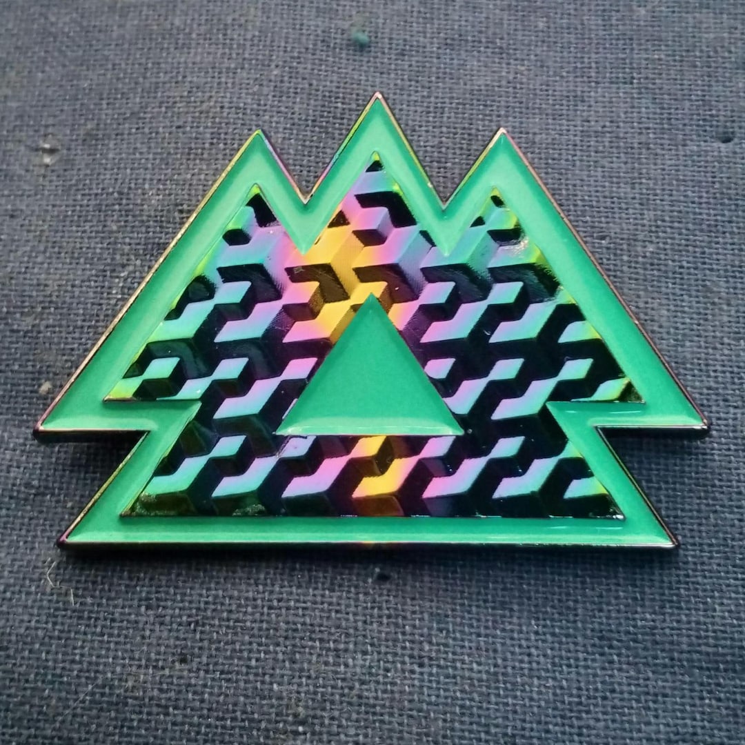 LE EDM Wakaan 3d Molded Anodized Metal Logo Pin 1.5 Inch by 1.25 Inch ...