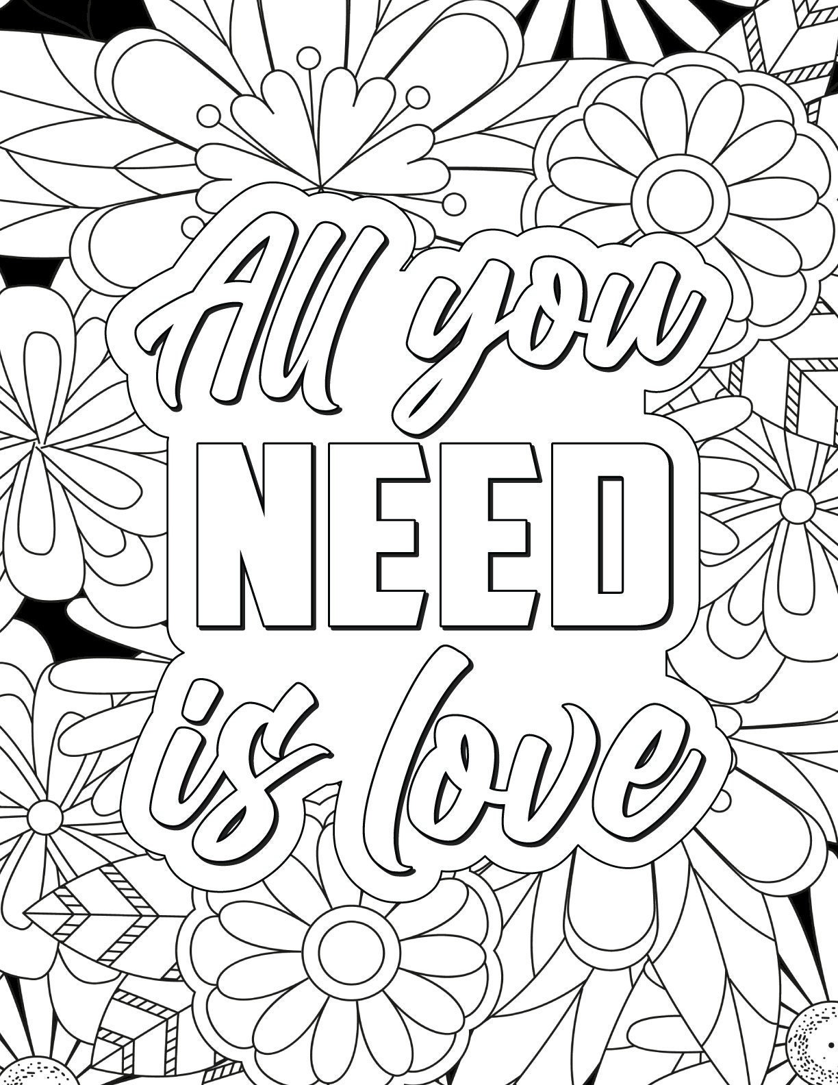 Love Quotes Coloring Pages For Teenagers