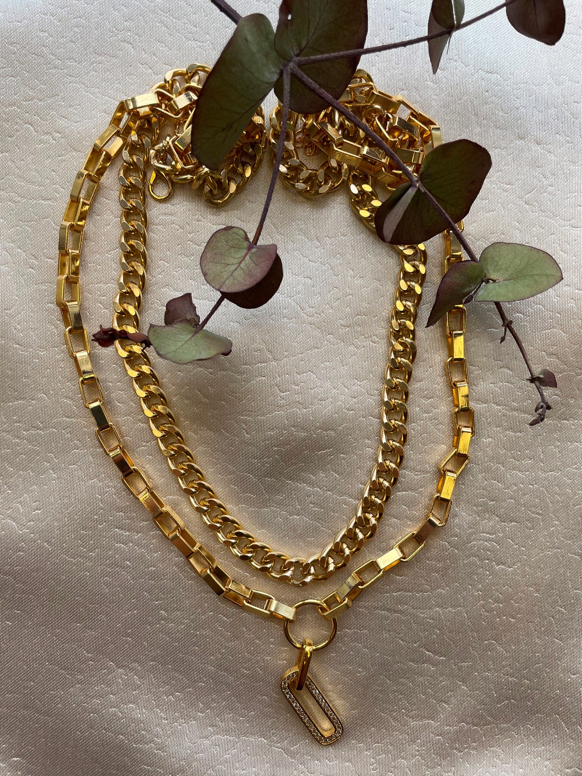 Jewelry necklace chain double necklace set | Etsy