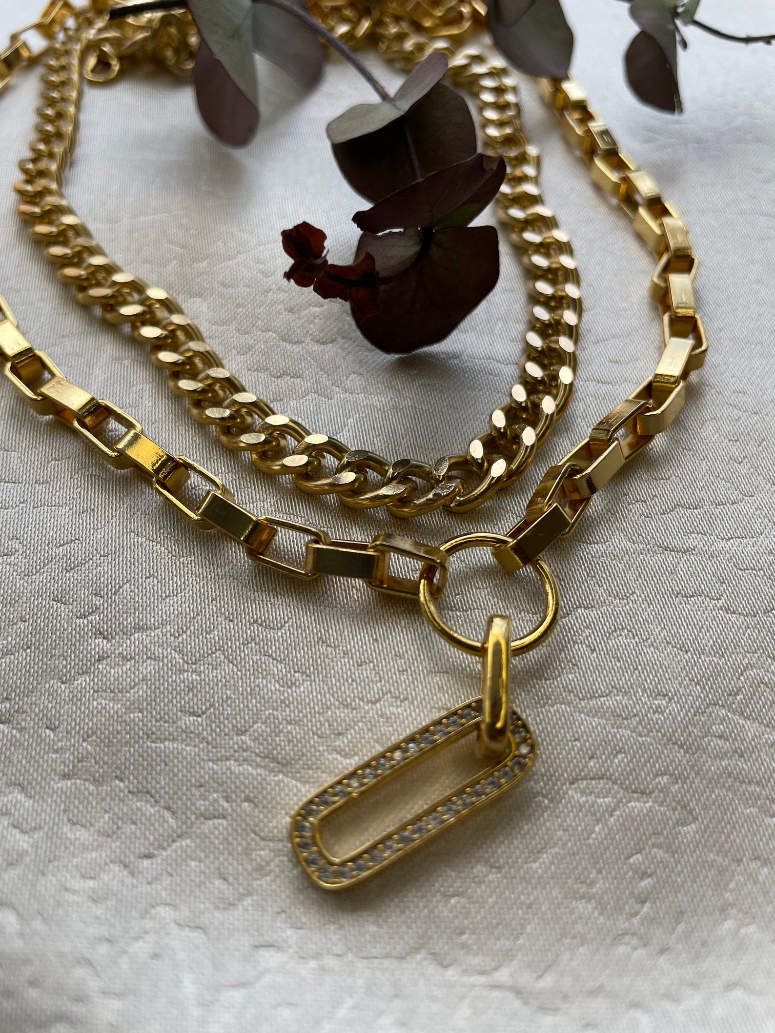 Jewelry necklace chain double necklace set | Etsy