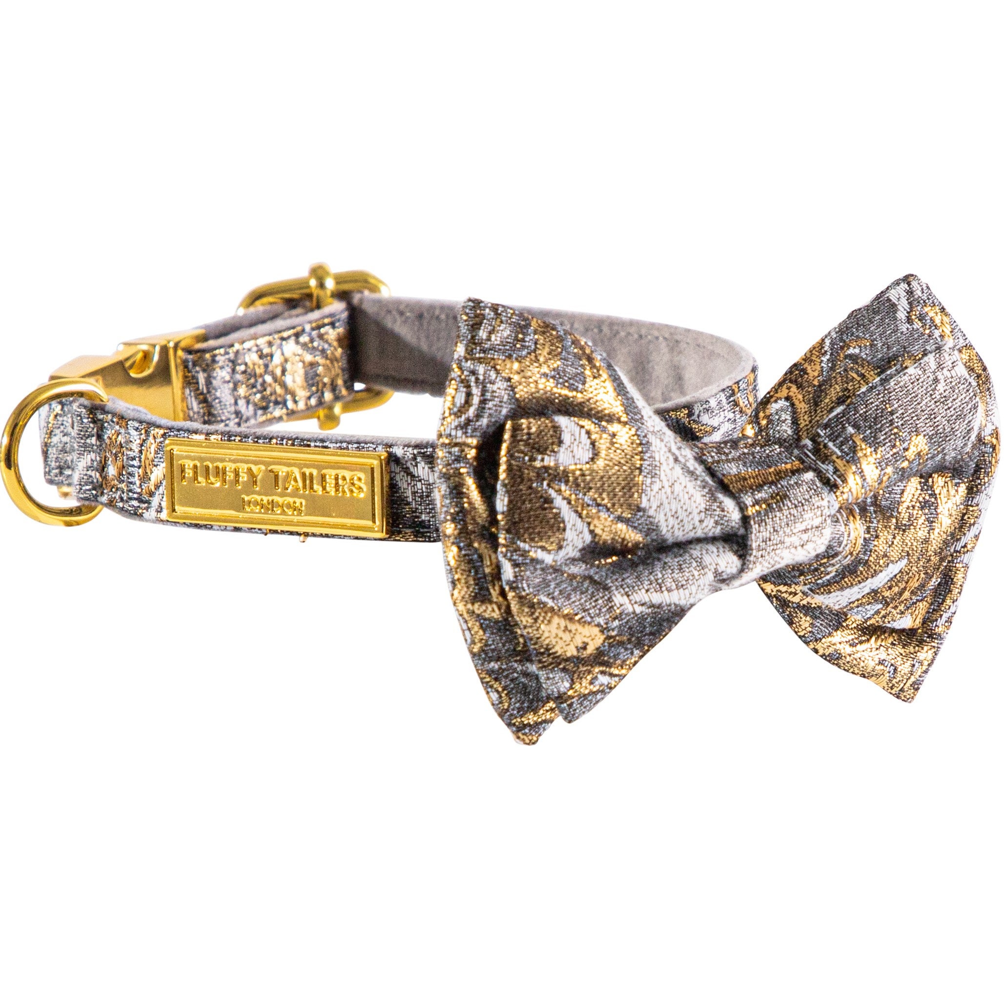 Fluffy Tailers Luxury Occasion Grey Gold Dog Puppy Cat Kitten Harness ...