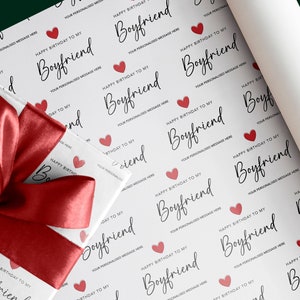 Happy Birthday to My Boyfriend | Personalised Birthday Wrapping Paper ...