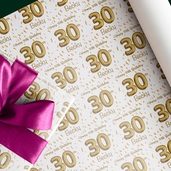 Female 30th Birthday Wrapping Paper - Etsy UK