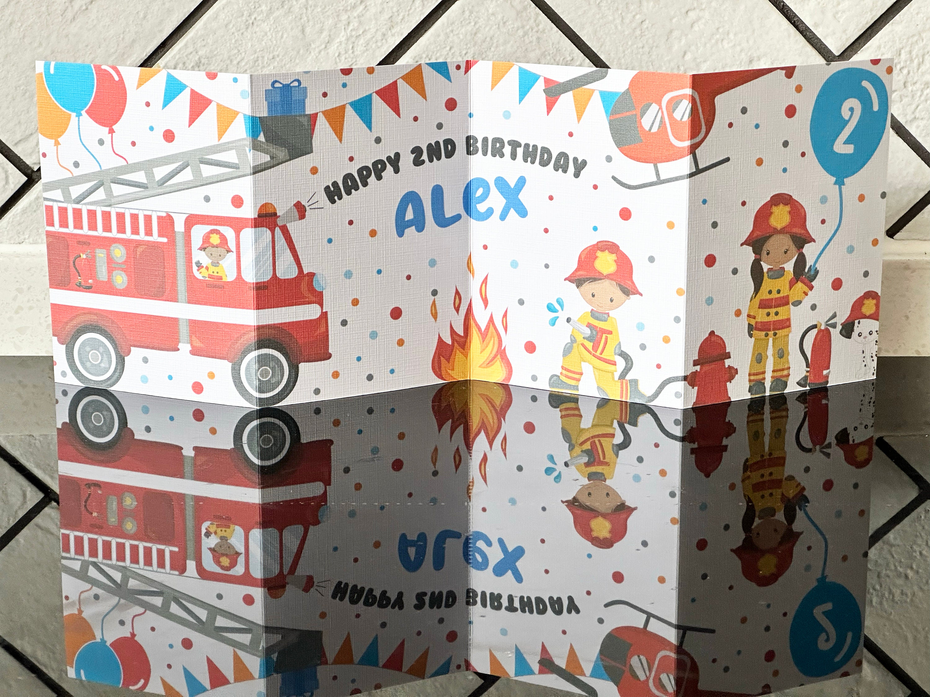 Personalised Fire Engine Birthday Card 3rd Birthday 4th - Etsy