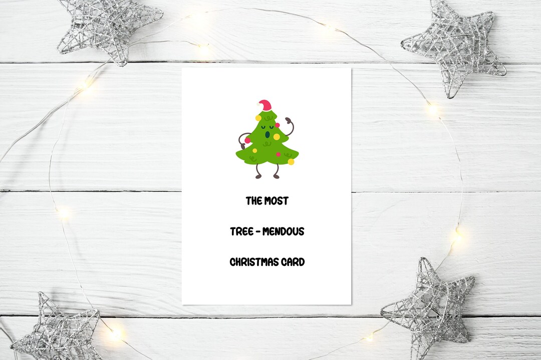 Tree Mendous Christmas Card | Cheeky Card, Funny Christmas Cards - Etsy