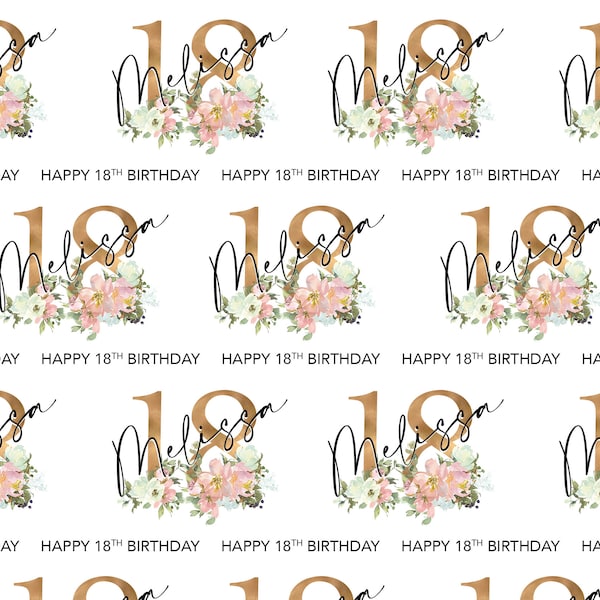 Personalised Wrapping 18th Paper - Etsy UK
