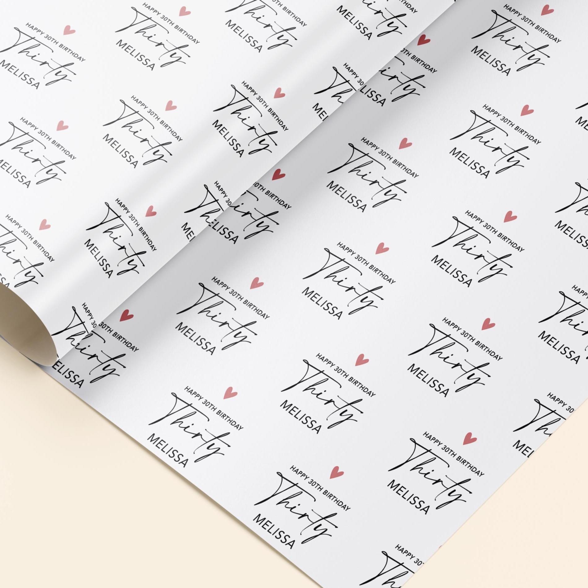 Personalised 30th Birthday Wrapping Paper | Any Age and Name, for Her ...