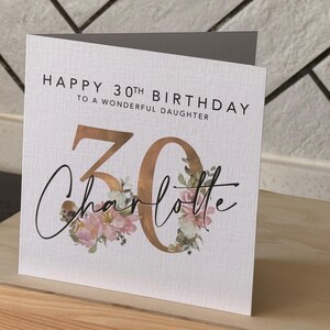 Personalised Floral 30th Birthday Card | Thirty Birthday, 30, Girl ...