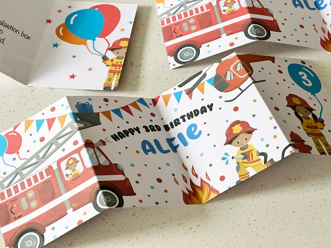 Personalised Fire Engine Birthday Card | 3rd Birthday, 4th Birthday ...