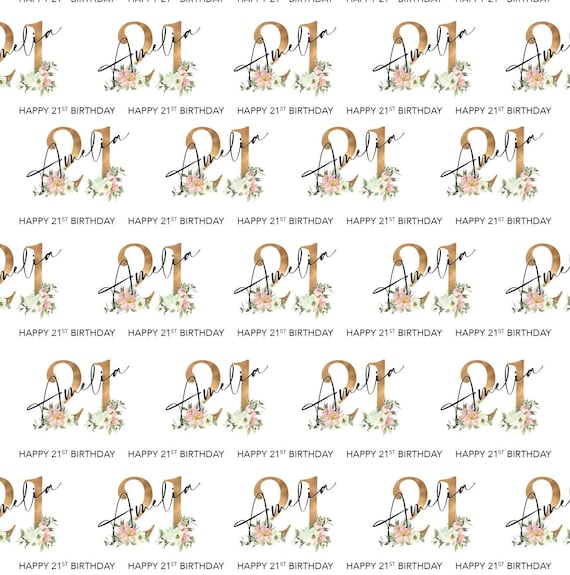 Personalised 21st Birthday Wrapping Paper Gift Wrap for - Etsy