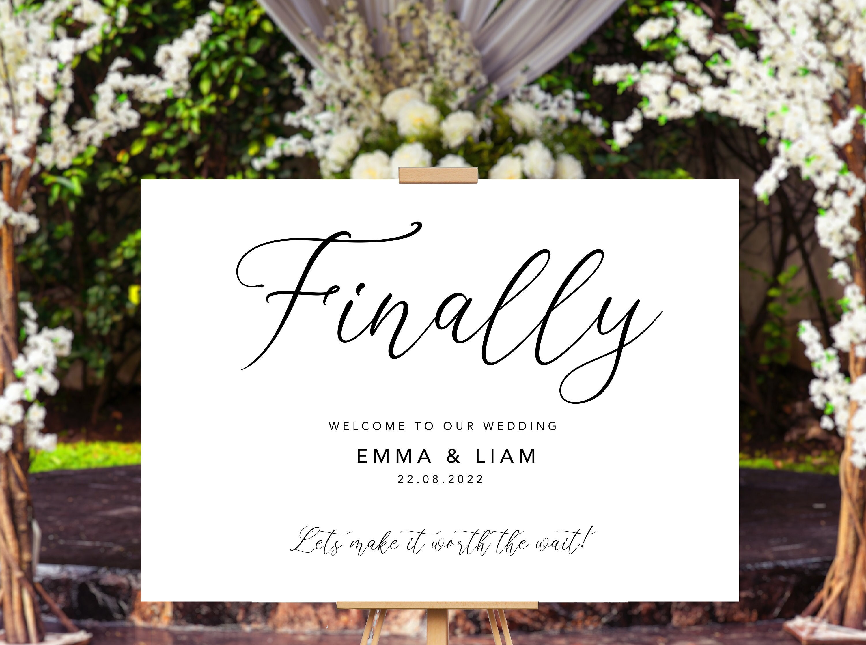 Finally Wedding Welcome Sign Finally at Last Postponed - Etsy UK