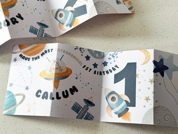 Personalised Space Themed Birthday Card 1st Birthday 2nd - Etsy