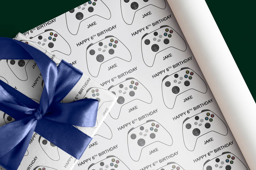 Personalised Xbox Controller Wrapping Paper Gaming Birthday ...