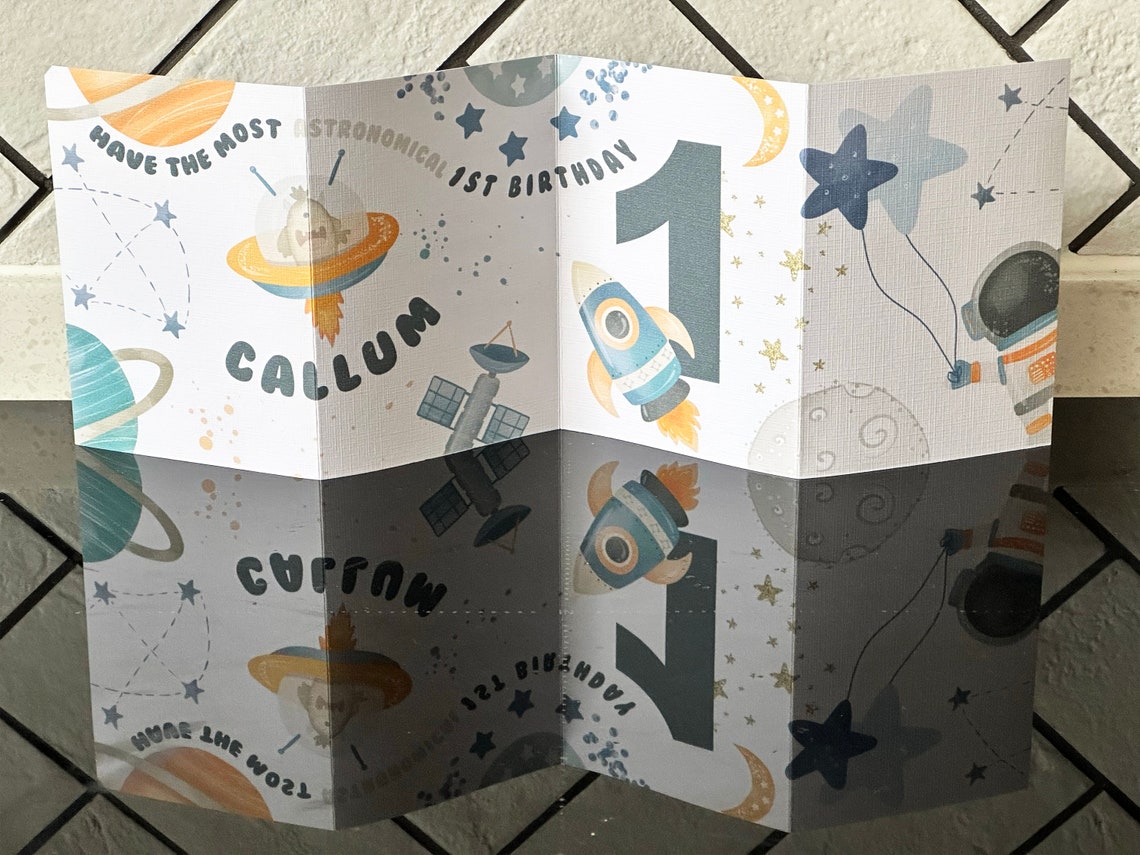 Personalised Space Themed Birthday Card 1st Birthday 2nd - Etsy