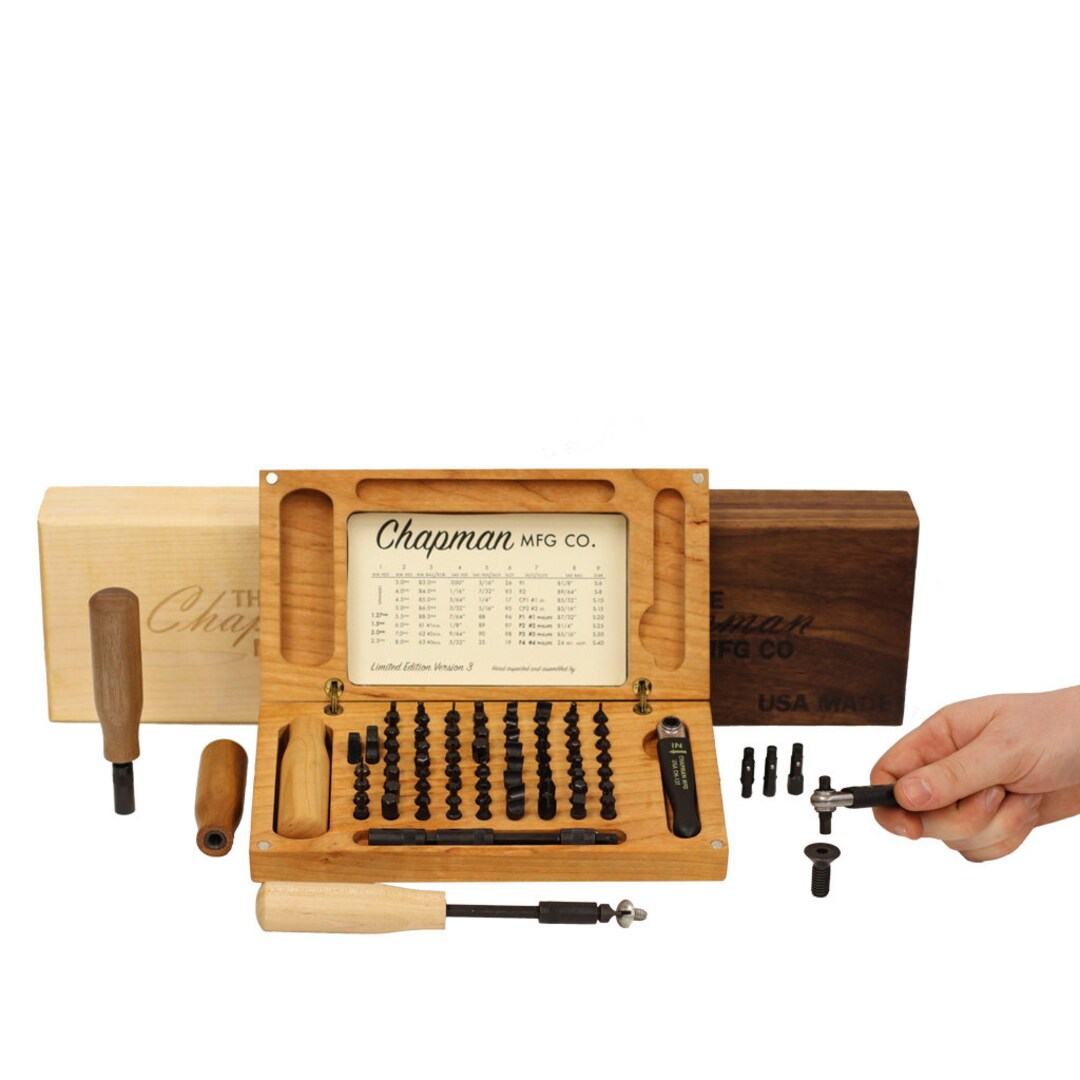 Chapman MFG Precision 68 Screwdriver Bit Set in a Beautiful Wood Box ...
