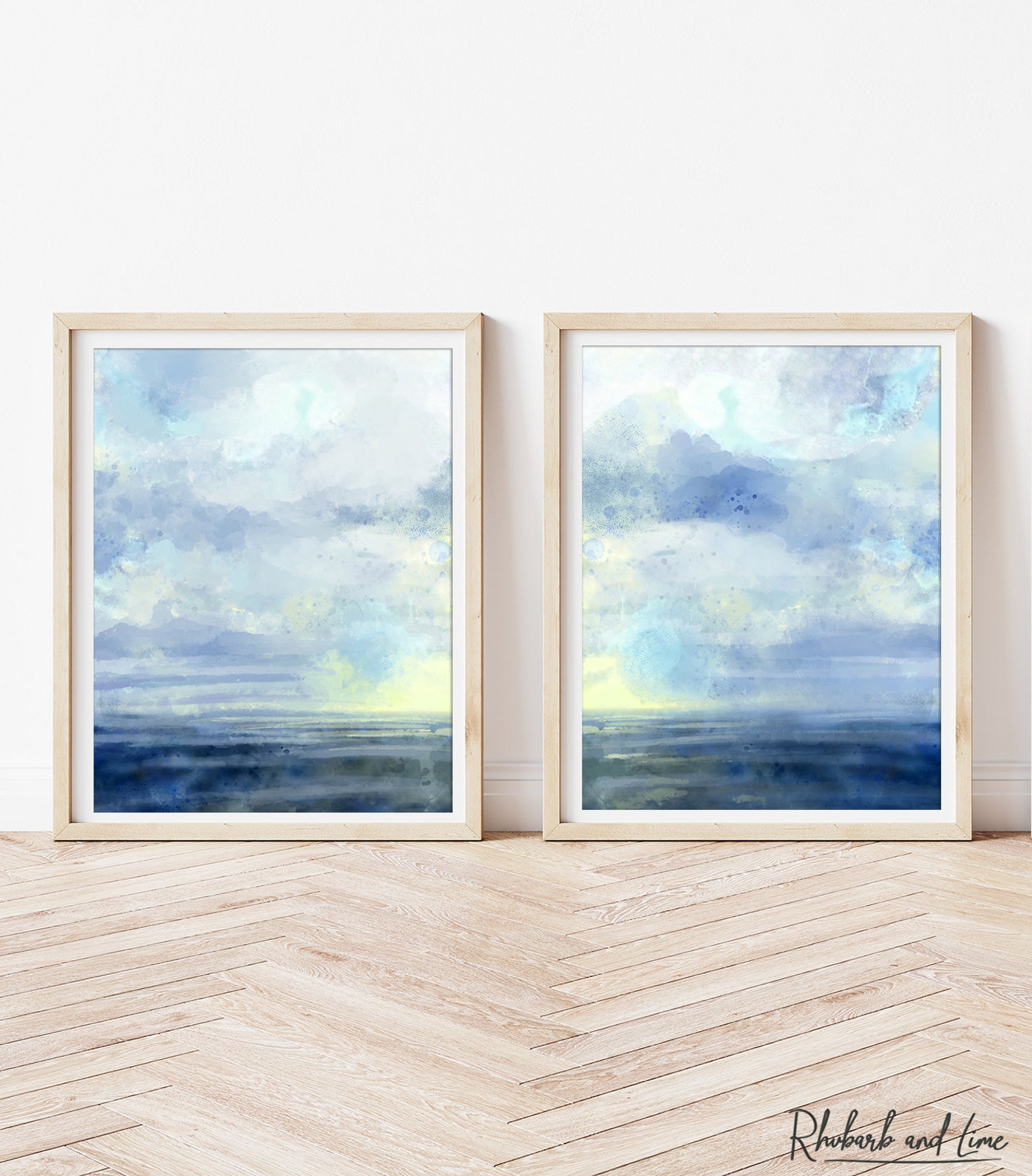 Ocean Print Set of 2 Abstract Seascape Art Print Ocean - Etsy UK
