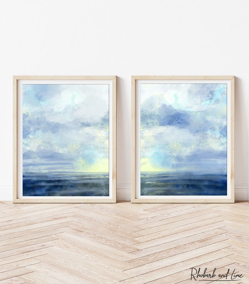 Ocean Print Set of 2 Abstract Seascape Art Print Ocean - Etsy UK