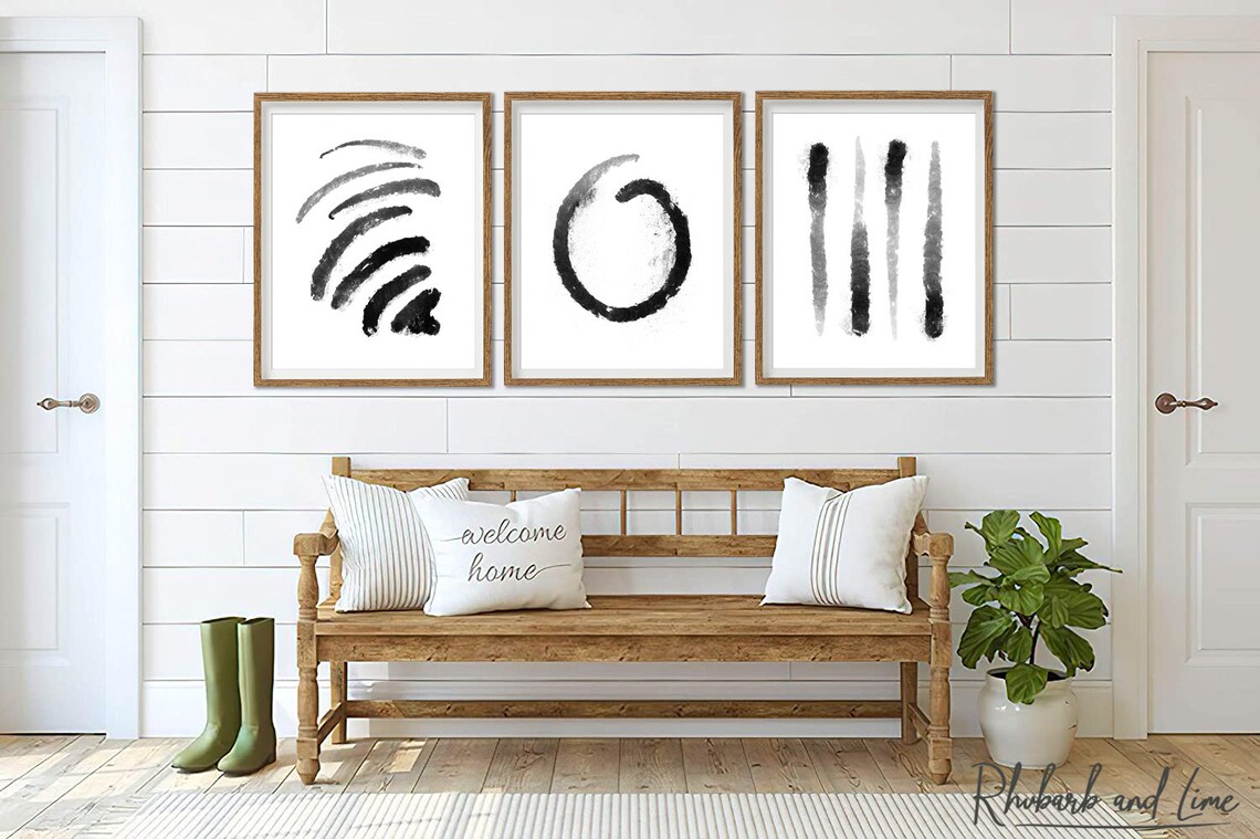 Black Art Print Set Abstract Black Markings Sumi-e Ink - Etsy UK