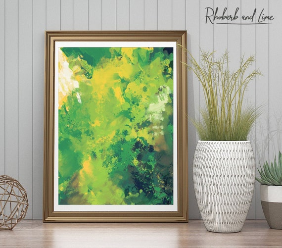 Vibrant Green Abstract Art Print Conservatory Wall Art | Etsy