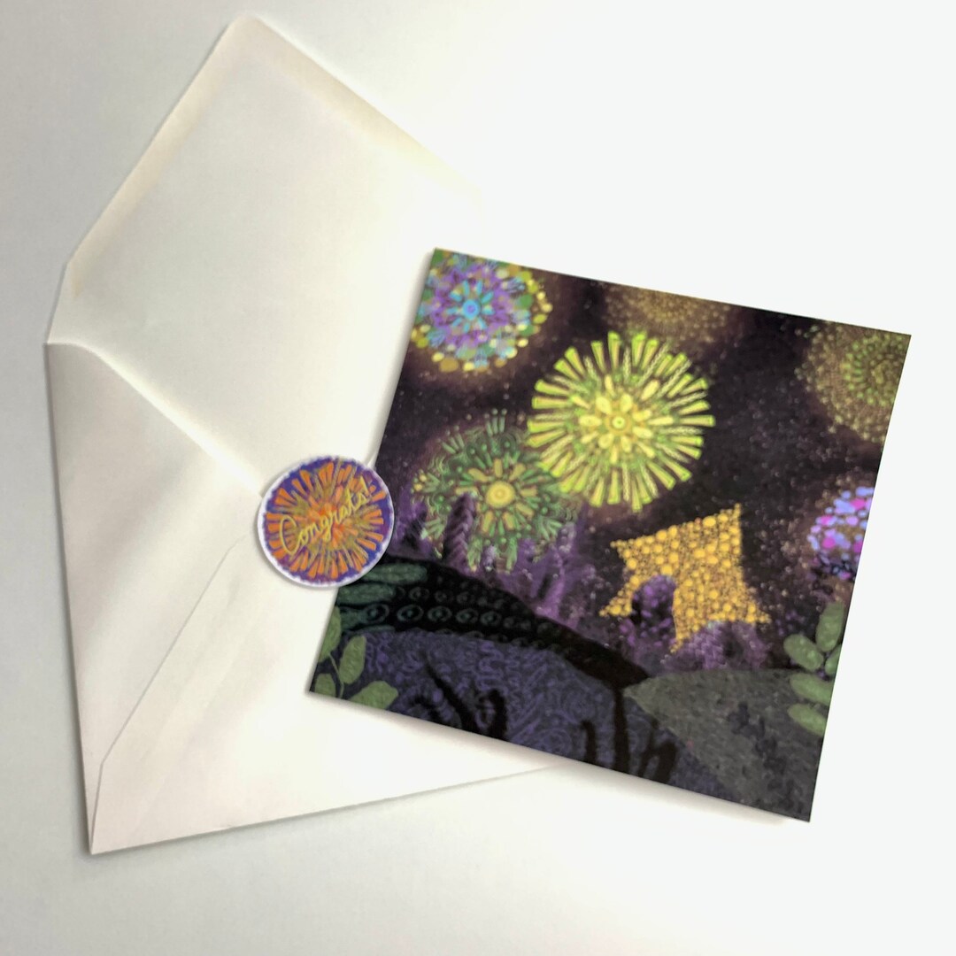 Fireworks Congratulations Card - Etsy