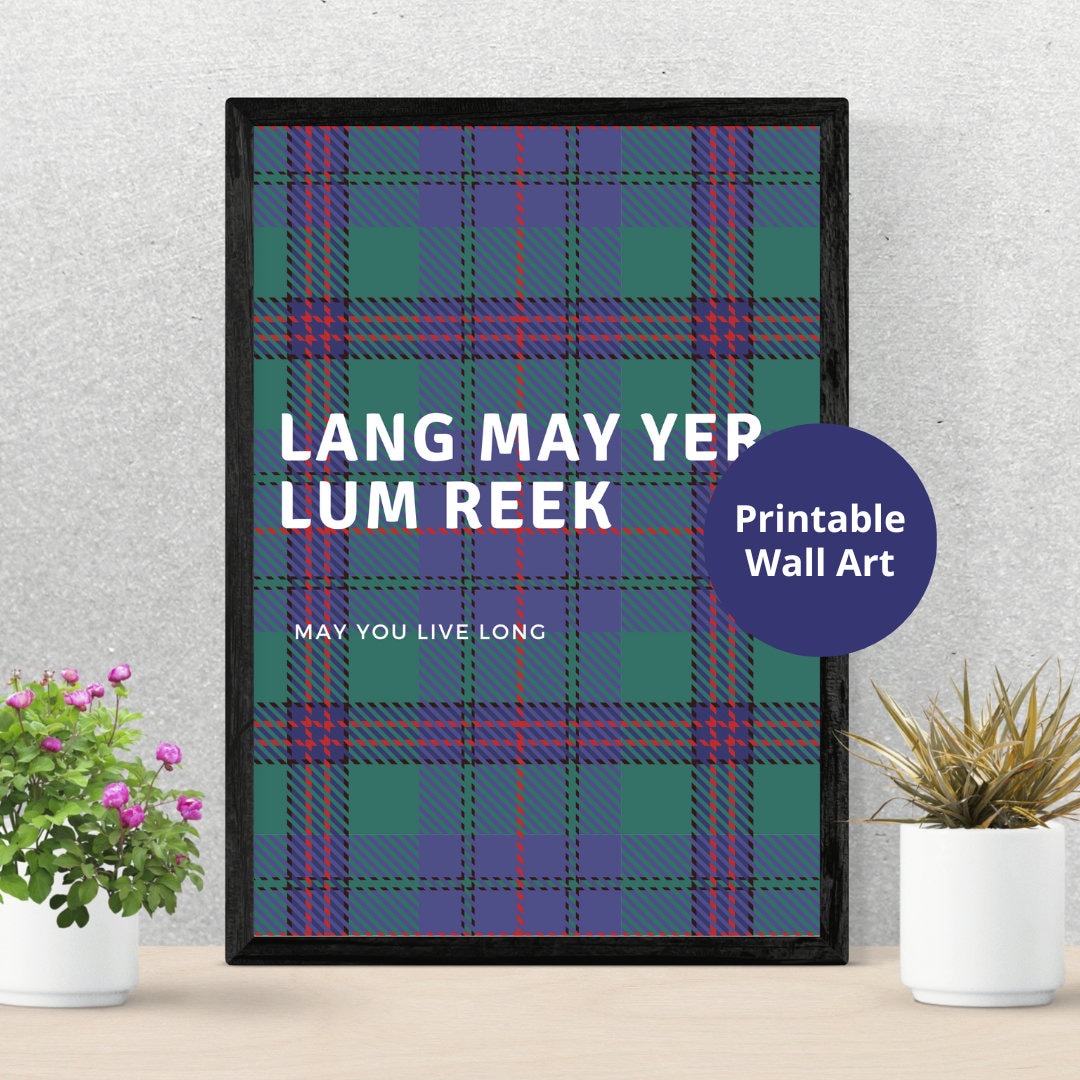 Scottish Slang Posters | Lang May Yer Lum Reek | Scottish Gift ...