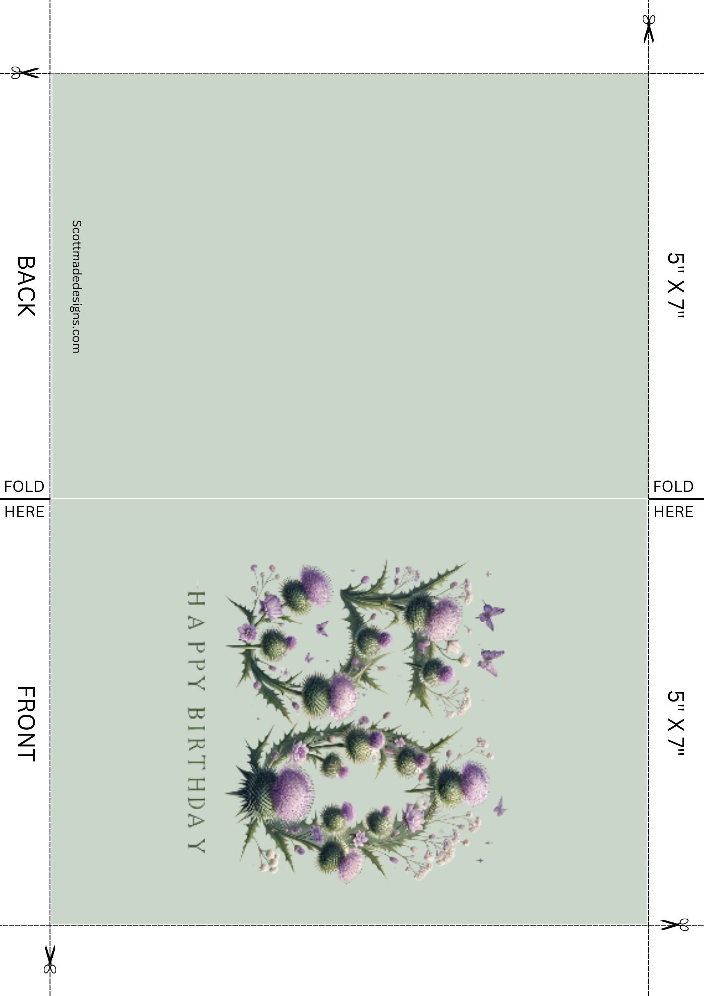 Unique 50th Birthday Card | Scottish Thistle Design | Milestone ...