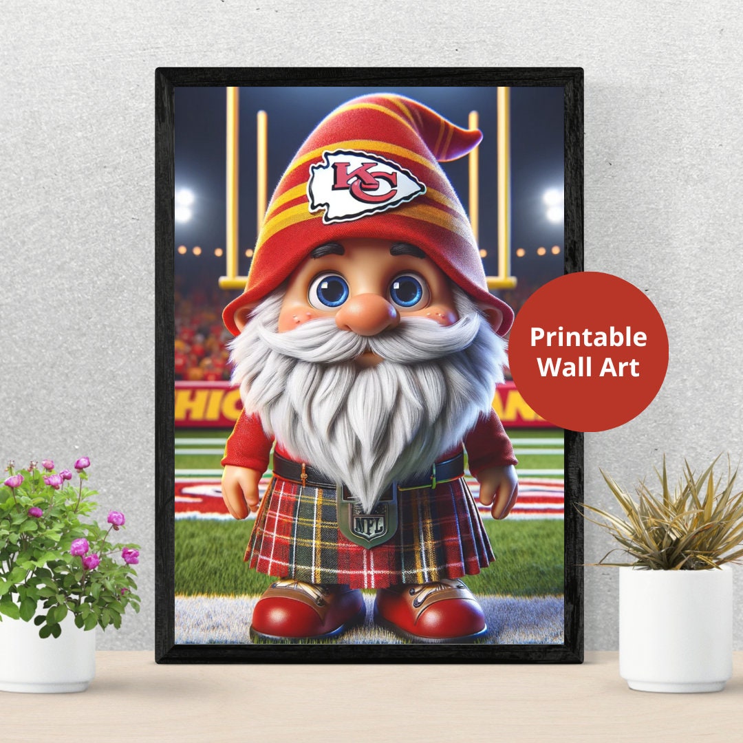Scottish Chiefs Gnome Printable Poster | Unique Kansas City Football ...