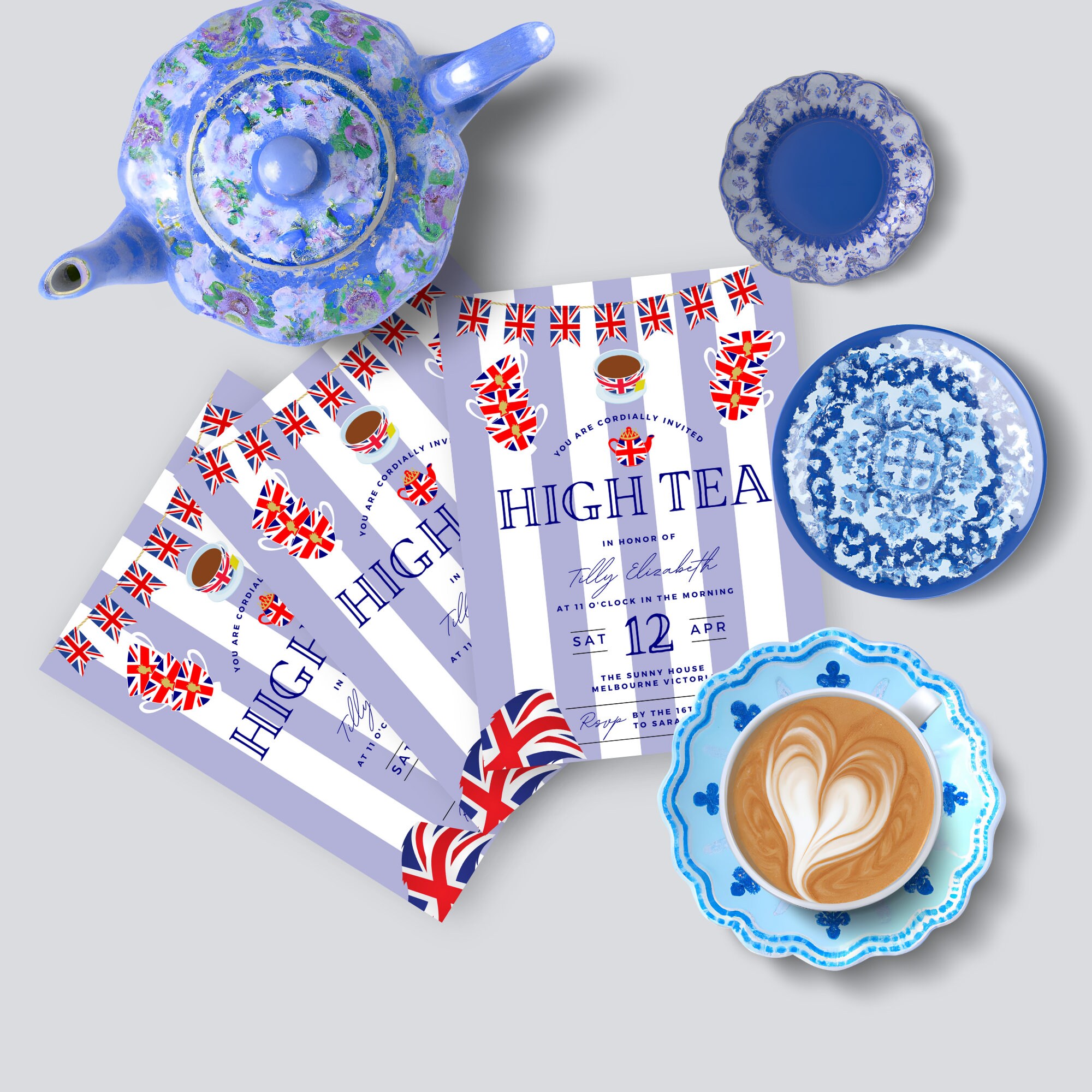 British Delights: Editable and Printable High Tea Invitation | Tea ...
