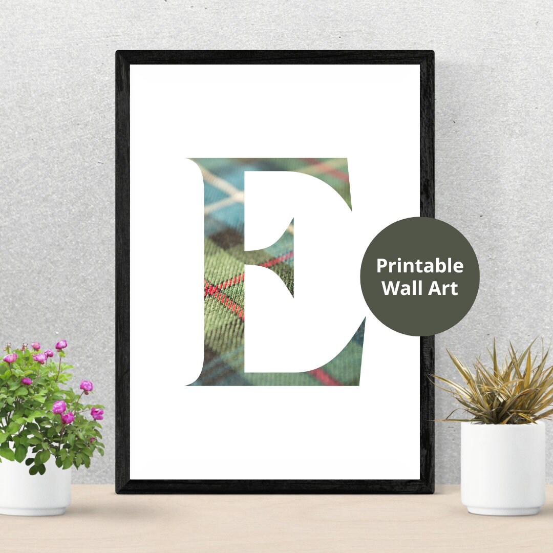 Personalized Tartan Printable Initial Letter | Stylish Home Decor ...