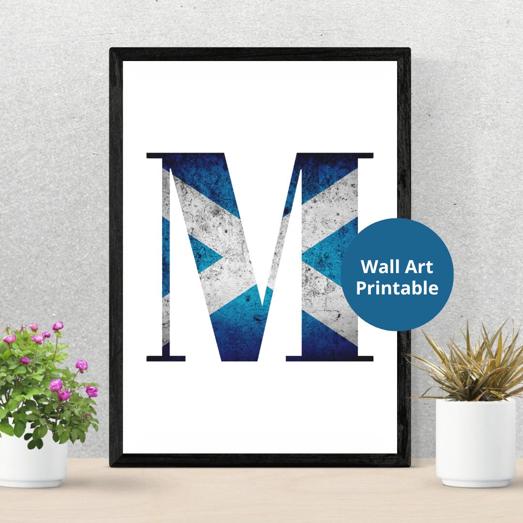 Antique Scottish Flag Design Letter Posters: | Scottish Gift | Floral ...