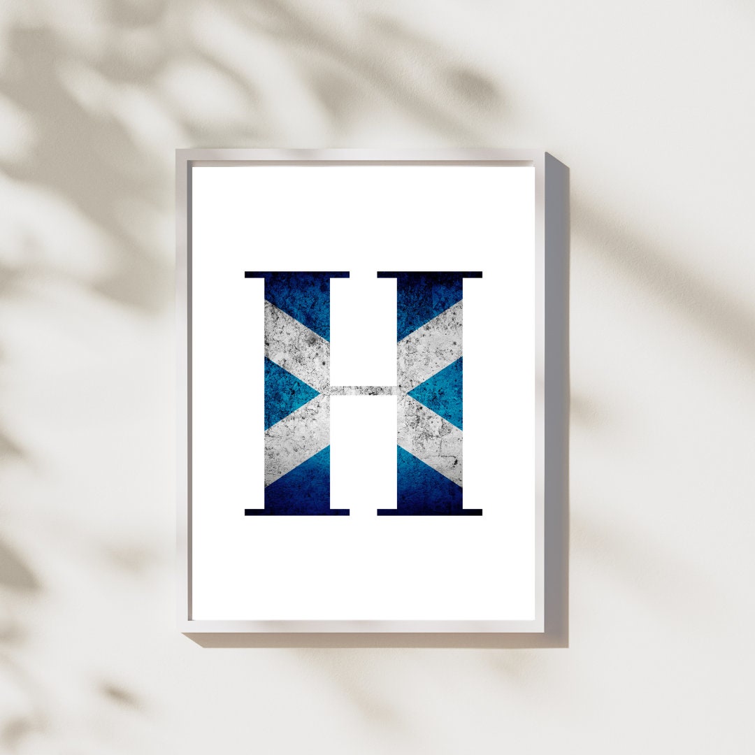 Antique Scottish Flag Design Letter Posters: | Scottish Gift | Floral ...