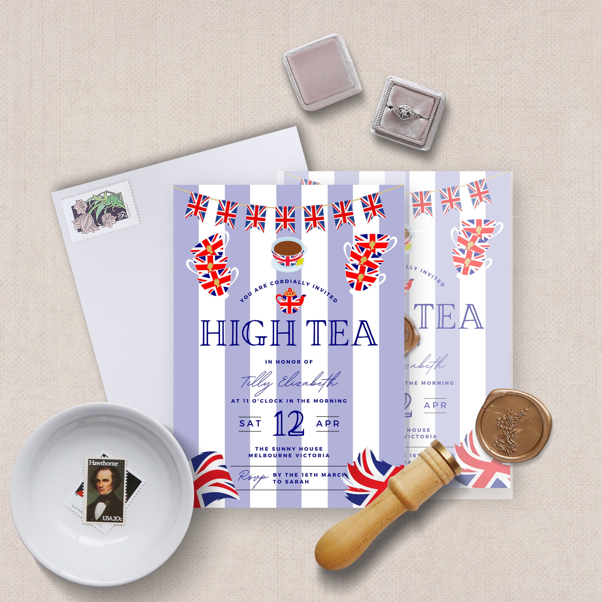 British Delights: Editable and Printable High Tea Invitation | Tea ...