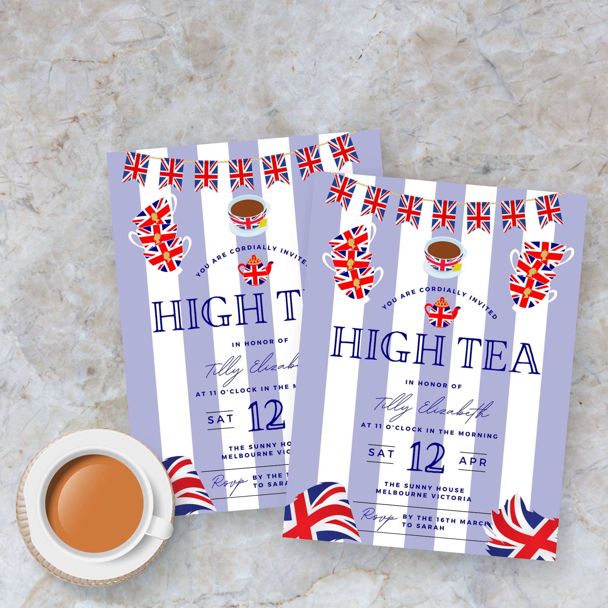 British Delights: Editable and Printable High Tea Invitation | Tea ...