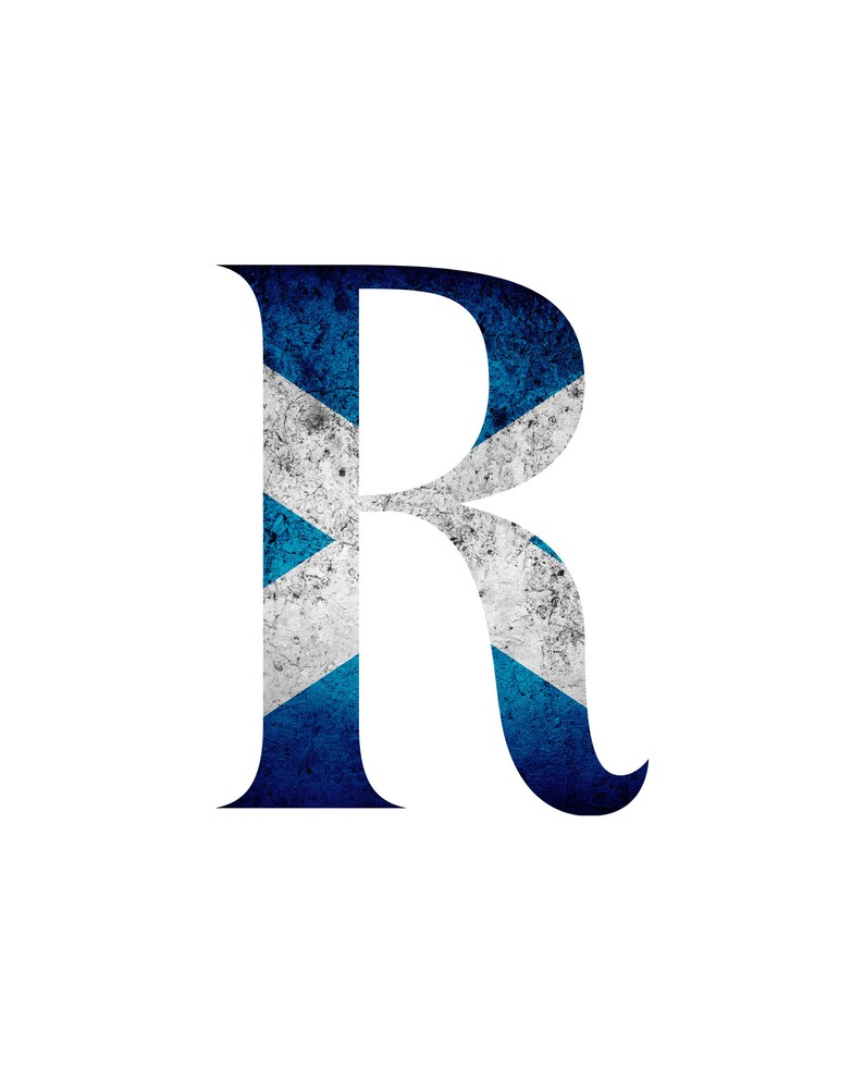 Antique Scottish Flag Design Letter Posters: | Scottish Gift | Floral ...