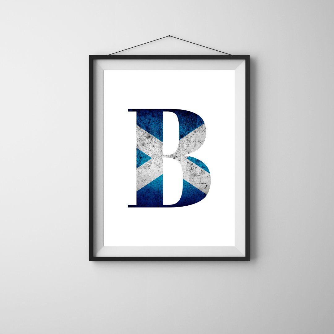Antique Scottish Flag Design Letter Posters: | Scottish Gift | Floral ...