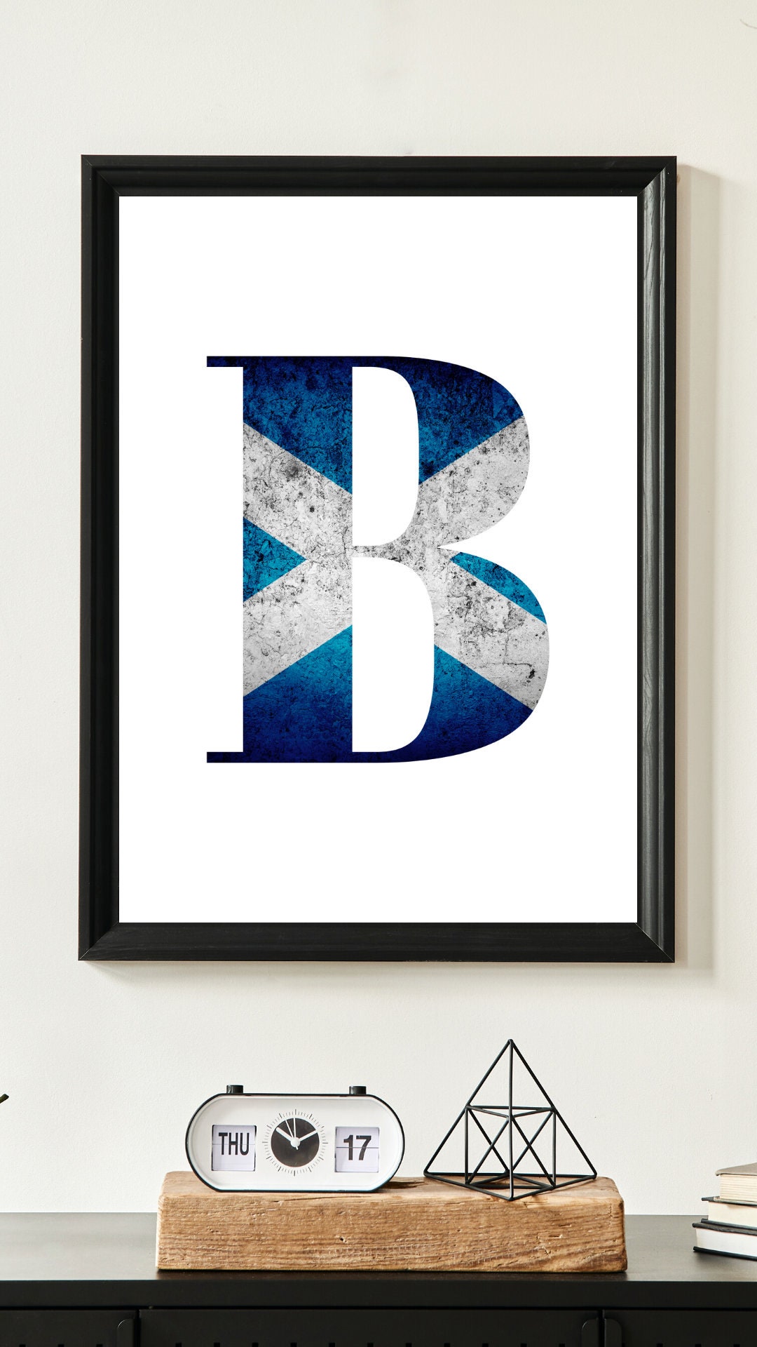 Antique Scottish Flag Design Letter Posters: Scottish Gift Floral ...