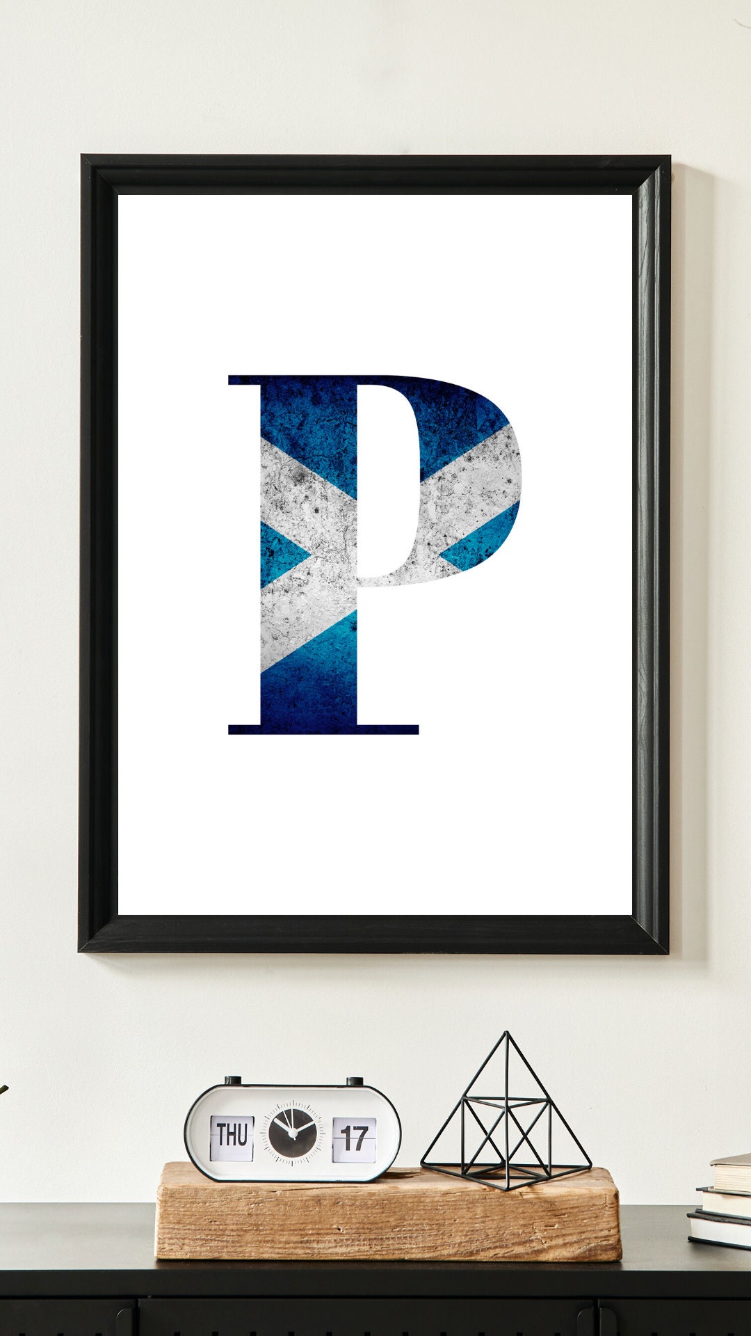 Antique Scottish Flag Design Letter Posters: | Scottish Gift | Floral ...