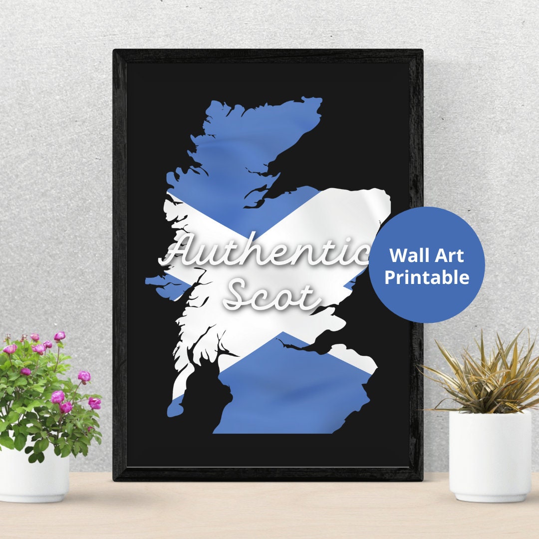 Authentic Scot Scottish Flag Map Wall Art Poster | Pride in Every ...