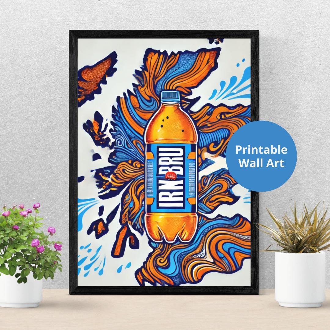 Bold Irn-bru Scotland Map Poster Scottish Wall Art Print Printable Wall ...