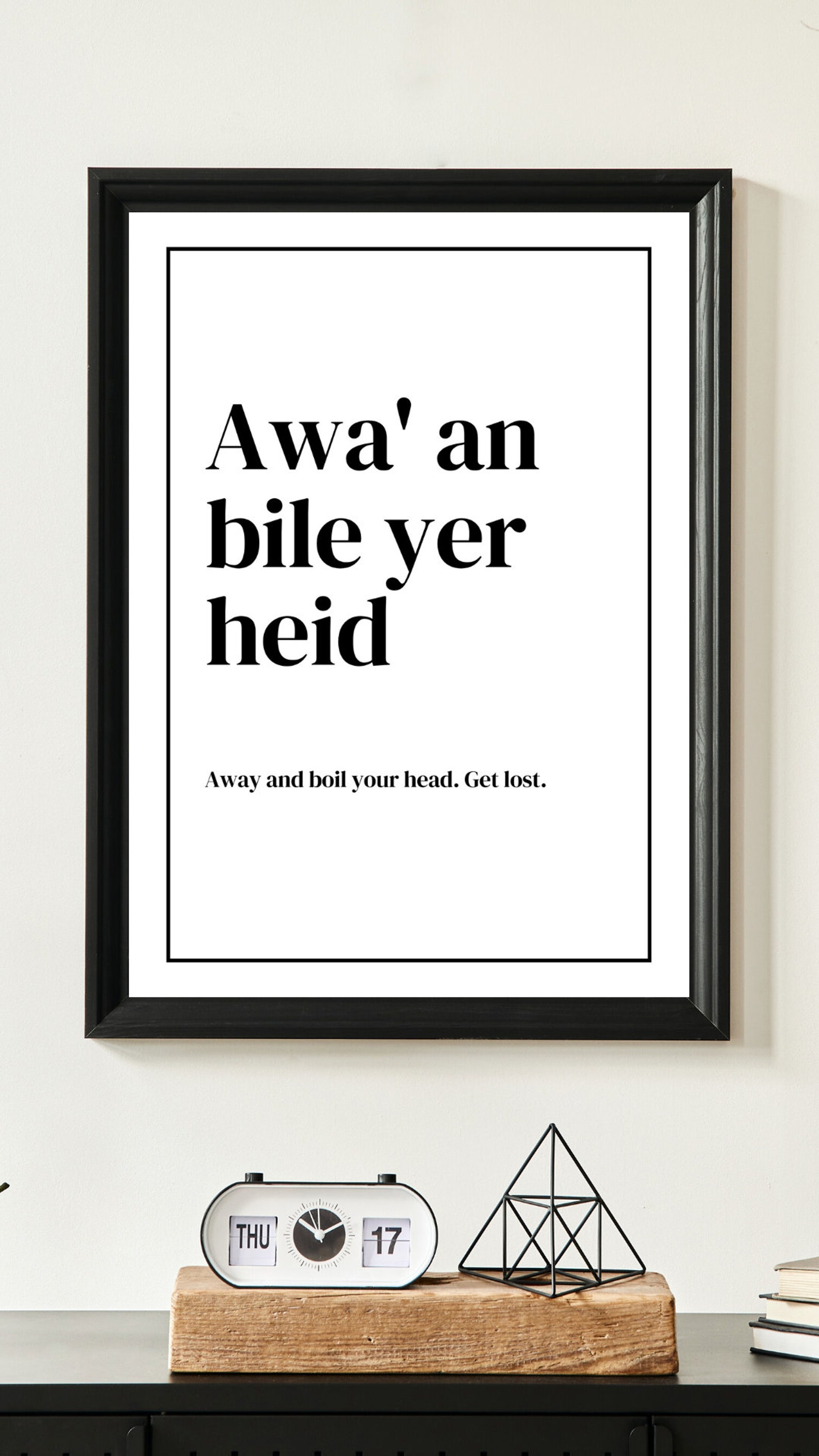 Scottish Slang Posters | Awa' an Bile Yer Heid | Scottish Gift ...