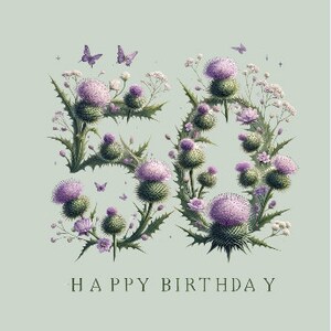 Unique 50th Birthday Card | Scottish Thistle Design | Milestone ...