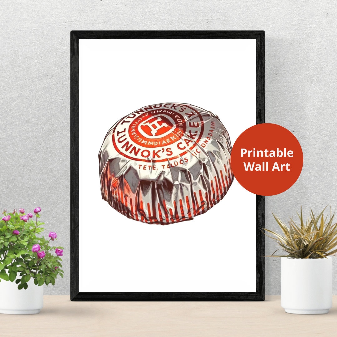 Digital Wall Art | Tunnocks Tea Cake | Downloadable Print | Kitchen ...