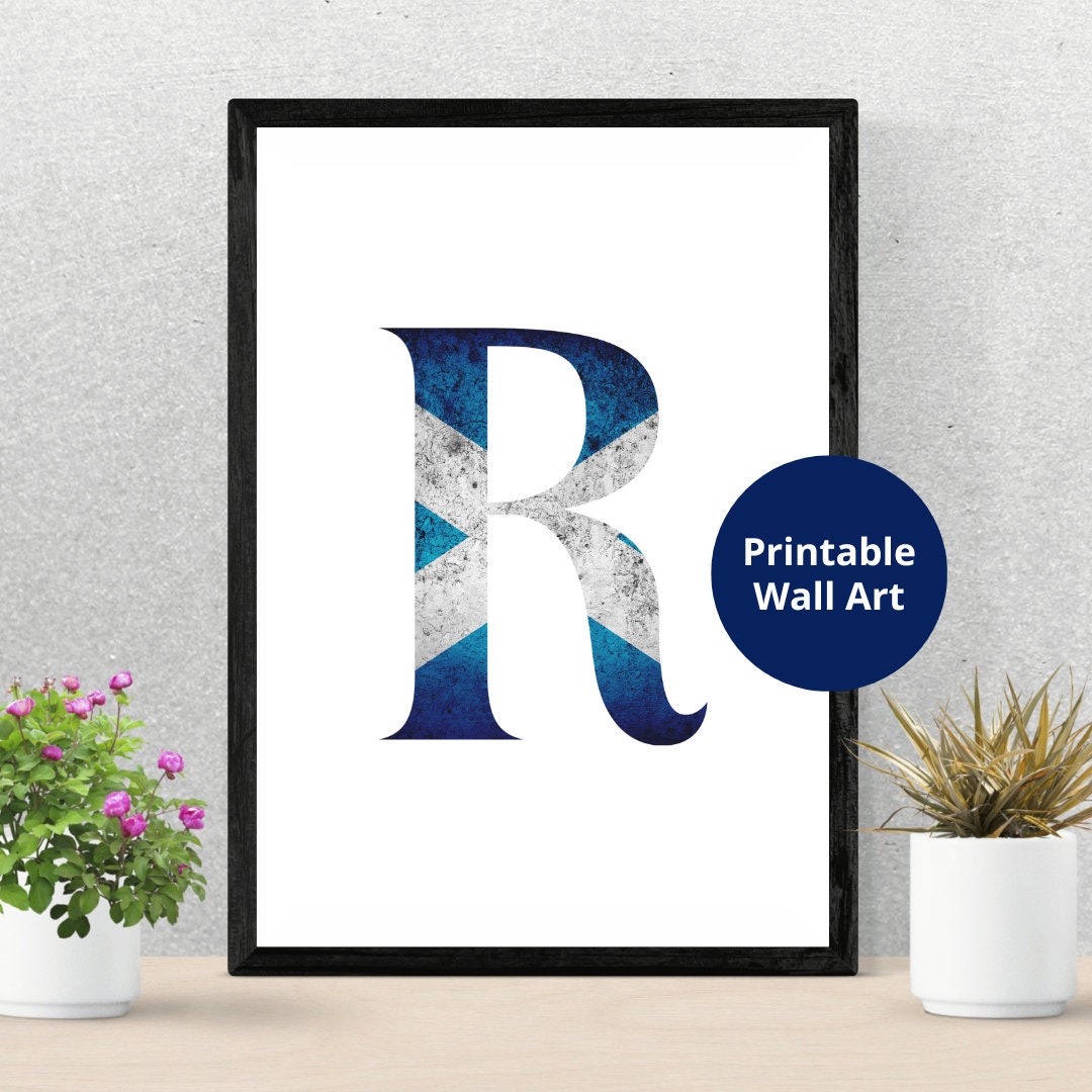 Antique Scottish Flag Design Letter Posters: | Scottish Gift | Floral ...