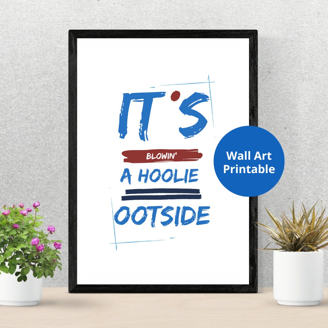 Scottish Slang Posters | It's Blowin' a Hoolie Ootside | Scottish Gift ...