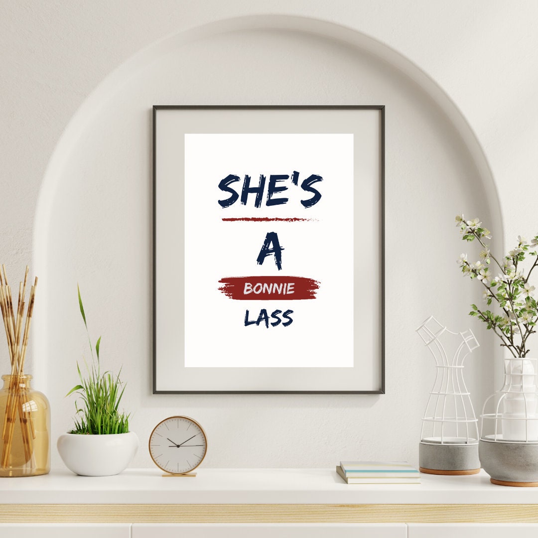 Scottish Slang Posters | She's a Bonnie Lass | Scottish Gift | Unframed ...