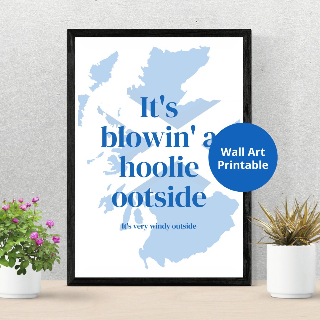 Scottish Slang Posters | It's Blowin' a Hoolie Ootside | Unframed Wall ...