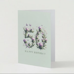 Unique 50th Birthday Card | Scottish Thistle Design | Milestone ...