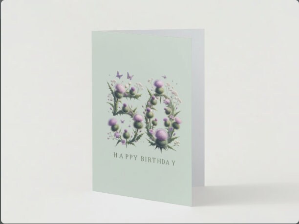 Unique 50th Birthday Card | Scottish Thistle Design | Milestone ...
