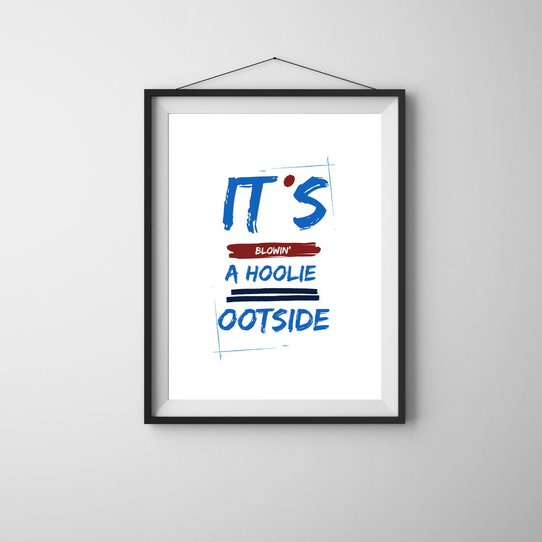 Scottish Slang Posters | It's Blowin' a Hoolie Ootside | Scottish Gift ...