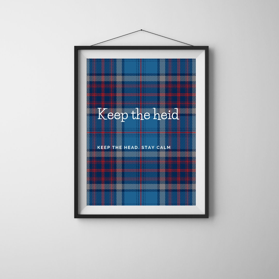 Scottish Slang Posters | Keep the Heid | Scottish Gift | Unframed Wall ...